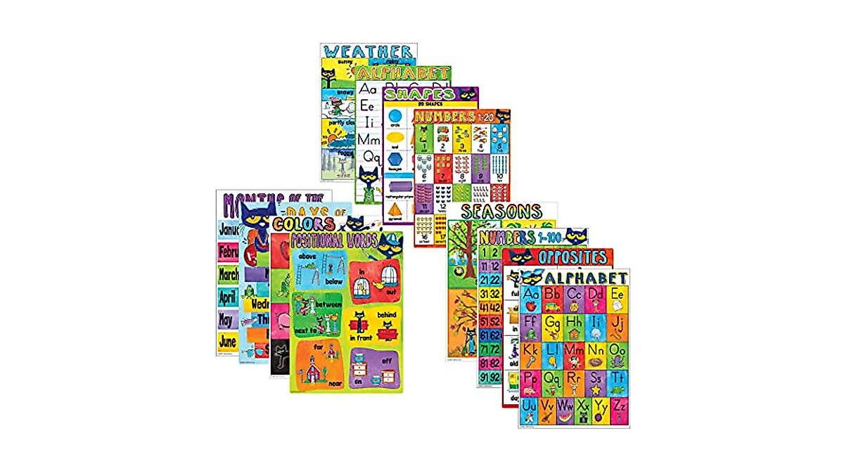 Pete The Cat Early Learning Poster Pack - 11" x 15"