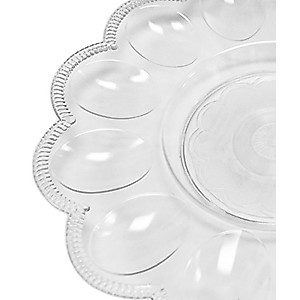 Deviled Egg Crystal Clear 9.5" Diameter Presence Serving Trays! Perfect for Any Party or Social Gathering! (3)