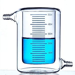 Deschem 500mL Jacketed Glass Beaker Jacket Flask Lab Glassware