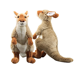 WinAdiGoo Cute Furry Realistic Kangaroo Plush Doll Soft Stuffed Animal Toy 13.8 inch Cuddle