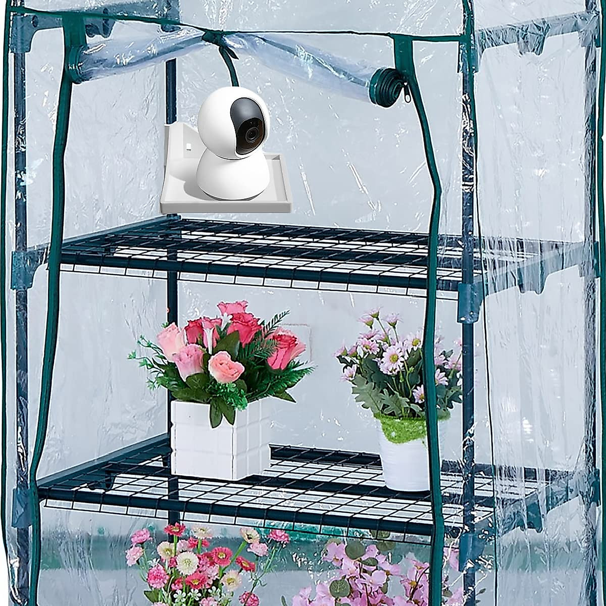 4 PCS Grow Tent Corner Shelf,16 mm Grow Tent Accessories,White Grow Tent Shelves for Place The Hygrometer Camera and Planting Equipment (3.46 x 3.46 in for 16mm Grow Tent Poles)