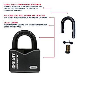 ABUS 37/55 RK KA Granit Alloy Steel Padlock Keyed Alike (Code 5544653)