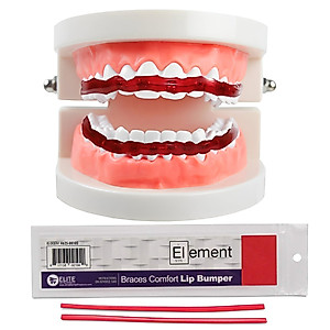 Comfort Cover Braces Guard/Lip and Mouth Protector - Snap on Cover Strip for Braces - Orthodontic/Dental Quality (Red)