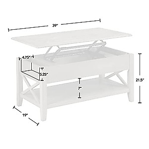 FirsTime & Co. Gray Allendale Lift Top Coffee Table for Living Room, Home Office, Wood, 39 x 19 x 21.5 inches
