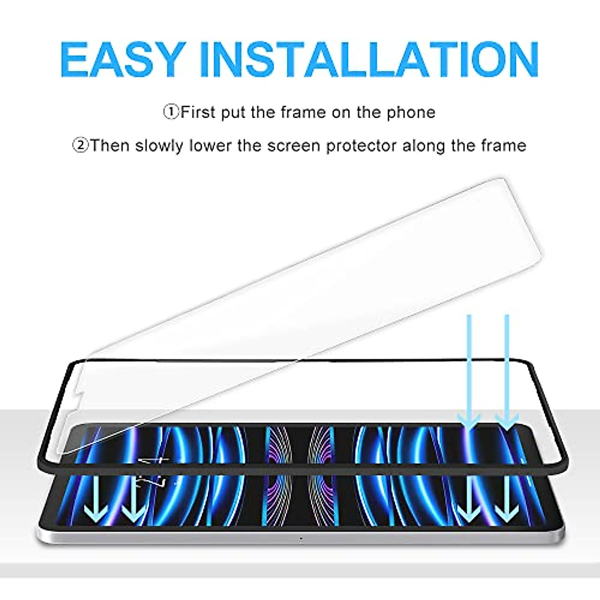 BASE MALL [2+2 Pack] iPad Pro 11-inch Tempered Glass Screen Protector + iPad Pro 4th/3rd/2nd Generation Camera Lens Protector, Apple Pencil/Face ID Compatible/Easy Installation/HD Clear