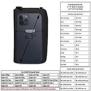 YALUXE Women's Wristlet Handbags Cell Phone Purses Zip Around Wallet Convertible Small Crossbody Bags Vegan Leather