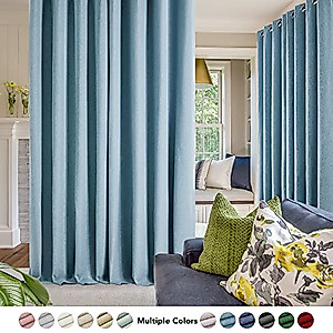 Deconovo Total Blackout Curtains 45 Inch Length, Teal Curtains Set of 2, Linen Textured Grommets Top Curtain with Coating, Short Curtains for Small Windows(Teal, 52W x 45L Inch, 2 Panels)