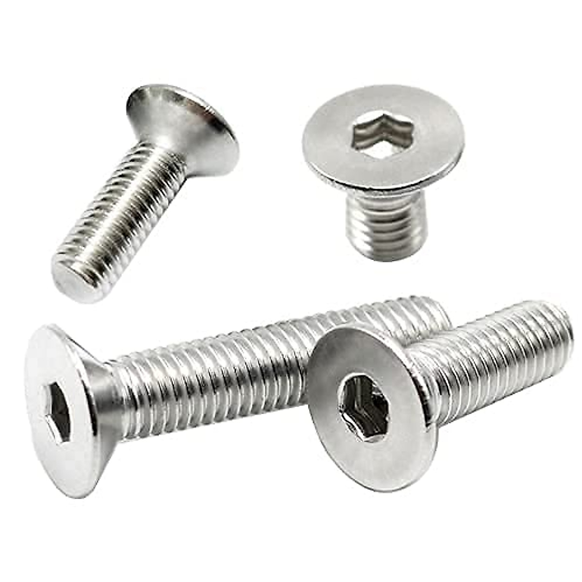 20PCS M8 x 25mm Flat Head Socket Cap Screws Bolts, Stainless Steel 18-8 (304), Bright Finish, Allen Socket Drive,Machine Screws Inner Hex Screw Fasteners Bolts