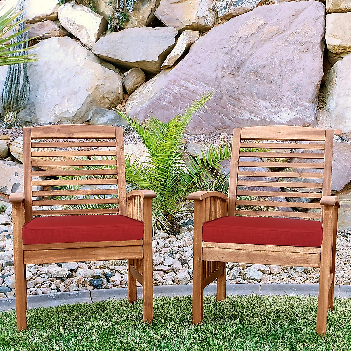 Sunshine Outdoor Patio Cushion Chili Outdoor Chair Pads 20x20 inch with Zipper, Suitable for Patio Furniture and Most Home Depot Furniture 2-Pack