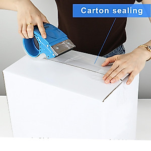 3 Inch Wide Clear Packing Tape with Dispenser,2.4 Mil x 55 Yards Heavy Duty Packaging Tape Refill for Shipping,Industrial Grade,Urtal Strong Boxing Tape for Moving,Mailing and Storages