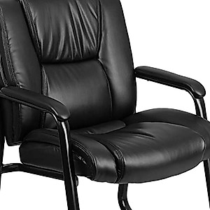 Flash Furniture Reception Chairs | Black LeatherSoft Side Chairs for Reception and Office