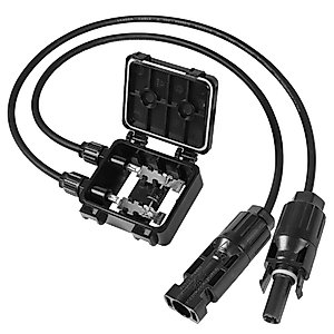 PNGKNYOCN Solar Junction Box PV Connector，IP67 Waterproof Solar Junction Box with 11AWG 50cm Solar Cable Connector for 250w to 300w 20A Solar Panel