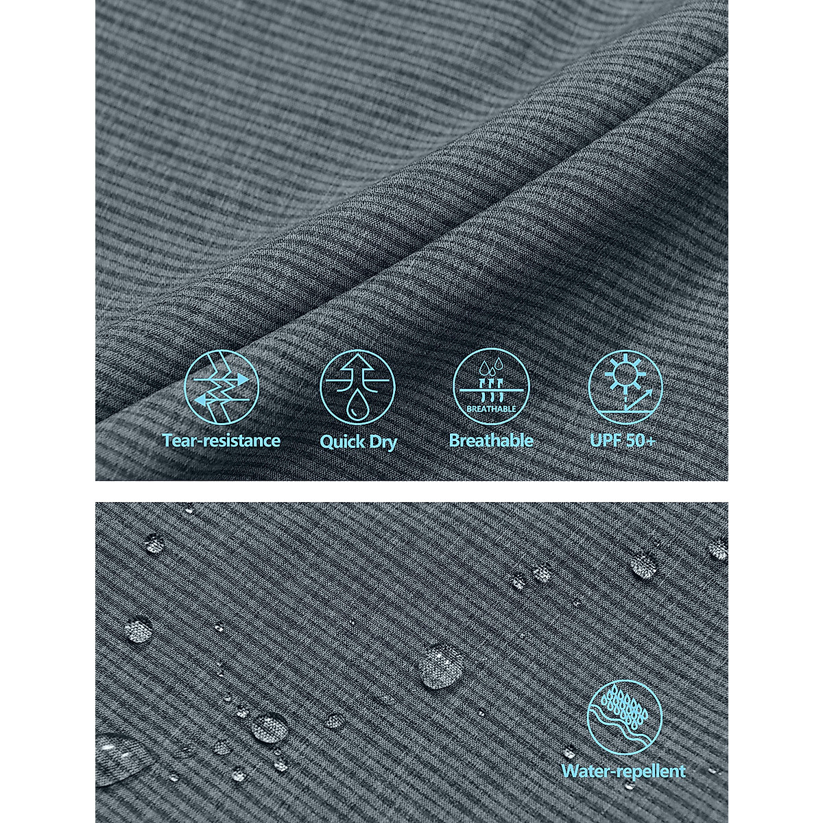 Little Donkey Andy 12 Inch Inseam Golf Shorts for Men Bermuda Quick Dry Elastic Waist Shorts for Hiking Travel Casual Blue 3XL