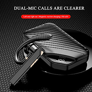 MUSERAY K3 Bluetooth Headset V5.1, [Upgraded] Single-Ear Bluetooth Earpiece 108 Hrs Playtime with Charging Case, Ear Earphones with Noise Canceling Dual-Mic, for Business,Office and Driving,