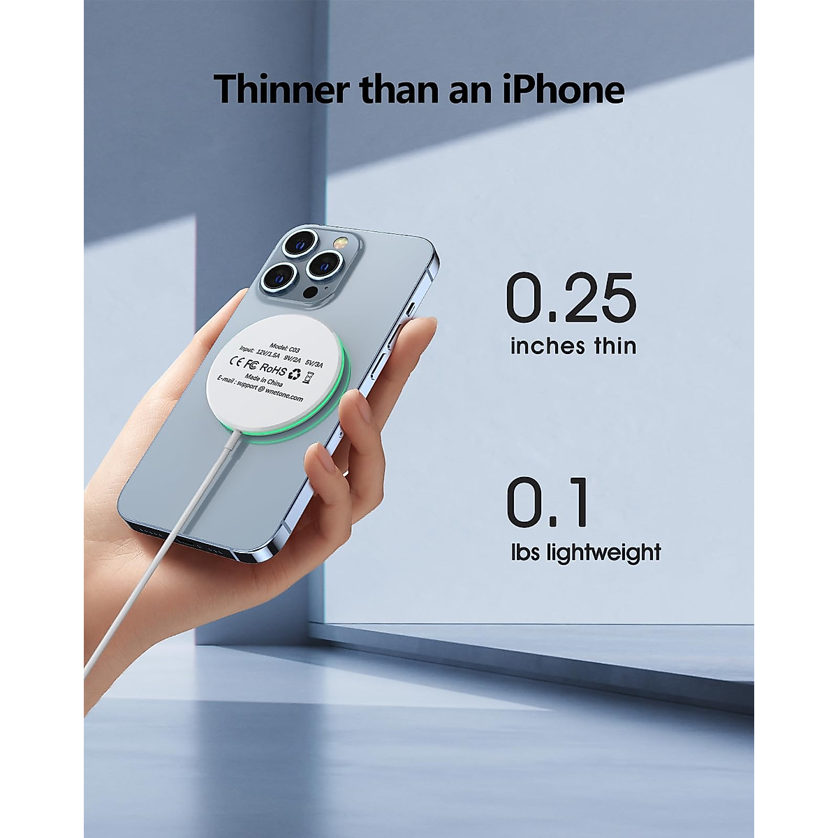 2 Pack Magnetic Wireless Charger 15W Apple Mag-Safe Charger with 20W Adapter for iPhone 15/14/13/12 Pro/Max/Plus/Mini and AirPods 3/2/Pro 2/Pro Wireless Charging Pad with 5ft Cable