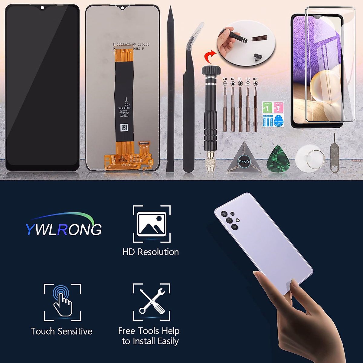 Screen for Samsung Galaxy A32 5G Screen Replacement for Samsung A32 5G A326U LCD Display Touch Screen Digitizer Assembly with Kit