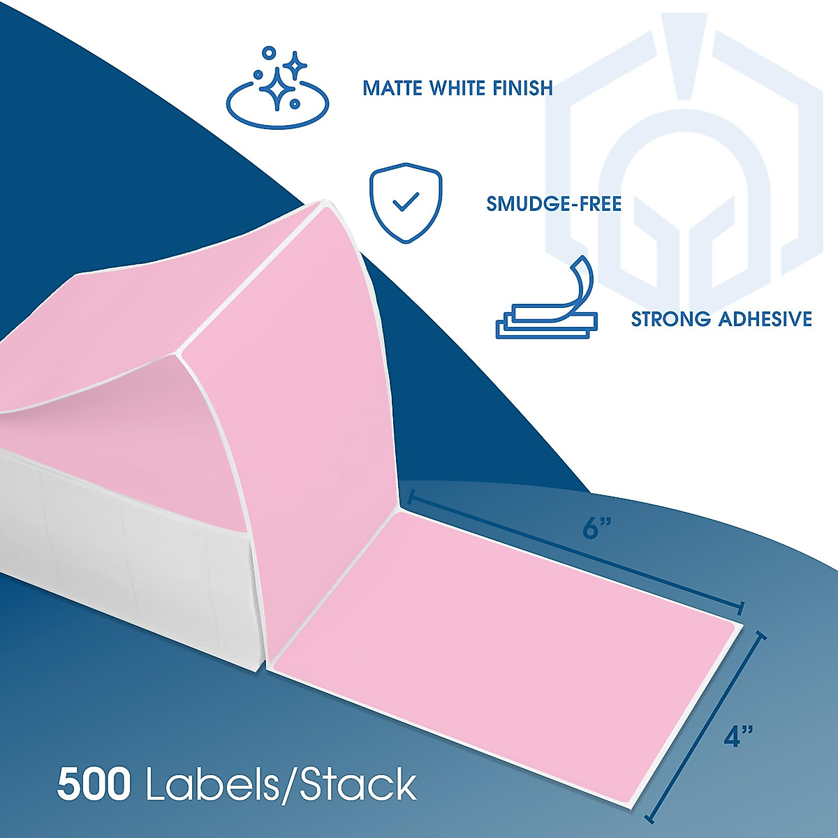 Spartan Industrial Direct Thermal 4" X 6" Fanfold Pink Shipping Labels | (500 Total 4x6 Fan-fold Labels) | Compatible with Rollo, Munbyn, Zebra Thermal Printers | Commercial Grade and Professional