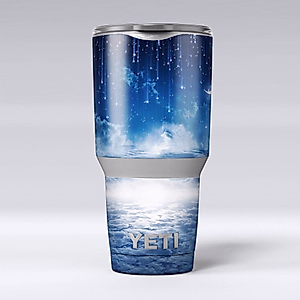 Design Skinz Vivid Blue Falling Stars in The Night Sky - Skin Decal Vinyl Wrap Kit Compatible with The Yeti Rambler Cooler Tumbler Cups