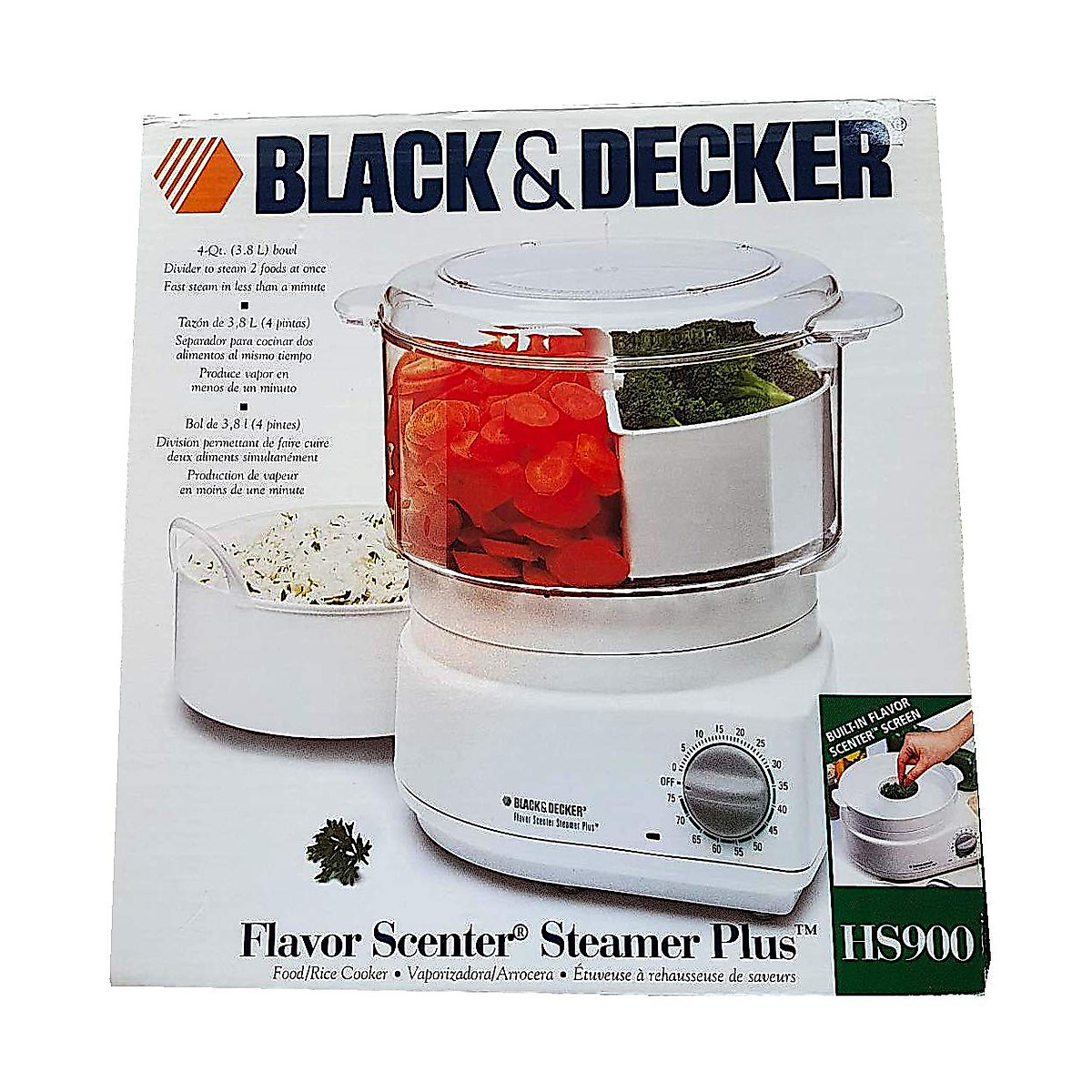 Black and Decker Handy Food Steamer Plus and Rice Cooker Hs90