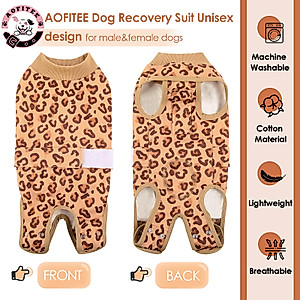 AOFITEE Dog Recovery Suit, Dog Surgical Recovery Suit for Female Dogs Male Dogs, Cozy Dog Onesie for Surgery, Cone E-Collar Alternative, Anti Licking Dog Surgical Shirt with Pee Hole, Strawberry S