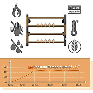 Towel Warmer 4 Bars Wall Mounted Heated Towel Racks for Bathroom Plug-In/Hardwired, Stainless Steel Hot Towel Rack With Timer Matte Black……