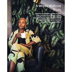 SPINN Espresso & Coffee Machine, Smart WiFi Automatic Coffee Maker, Cold Brew & Espresso Machine Combo with Programmable Centrifugal Brewing & Grinder, Water Supply Line Compatible, No Refills, Silver