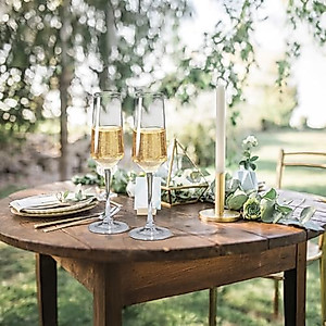 PARACITY Champagne Flutes, Champagne Glasses Set of 2, Elegant 8.5oz Glass Champagne Flutes, Gift for Birthday, Wedding, Christmas, Clear Sparkling Champagne Glasses for Women, Men