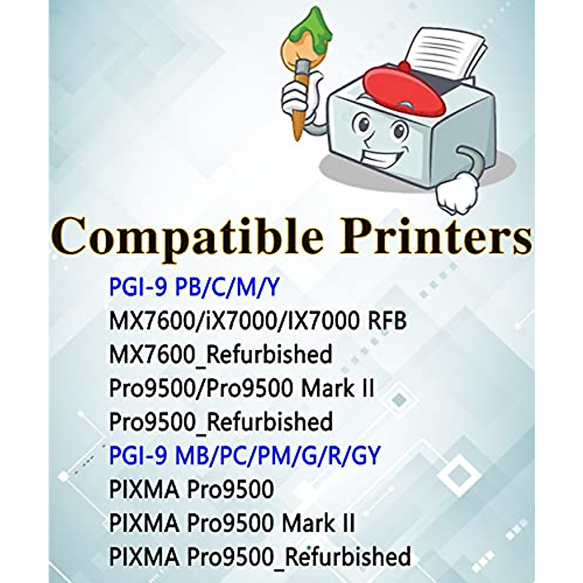 MM MUCH & MORE Compatible Ink Cartridge Replacement for Canon PGI9 PGI-9 PGI 9 to Used with Pixma Pro 9500 Pro 9500-Mark II Printers (20-Pack, 2-Set, 2 x Each PBK, MBK, C, M, Y, PC, PM, R, GY, G)