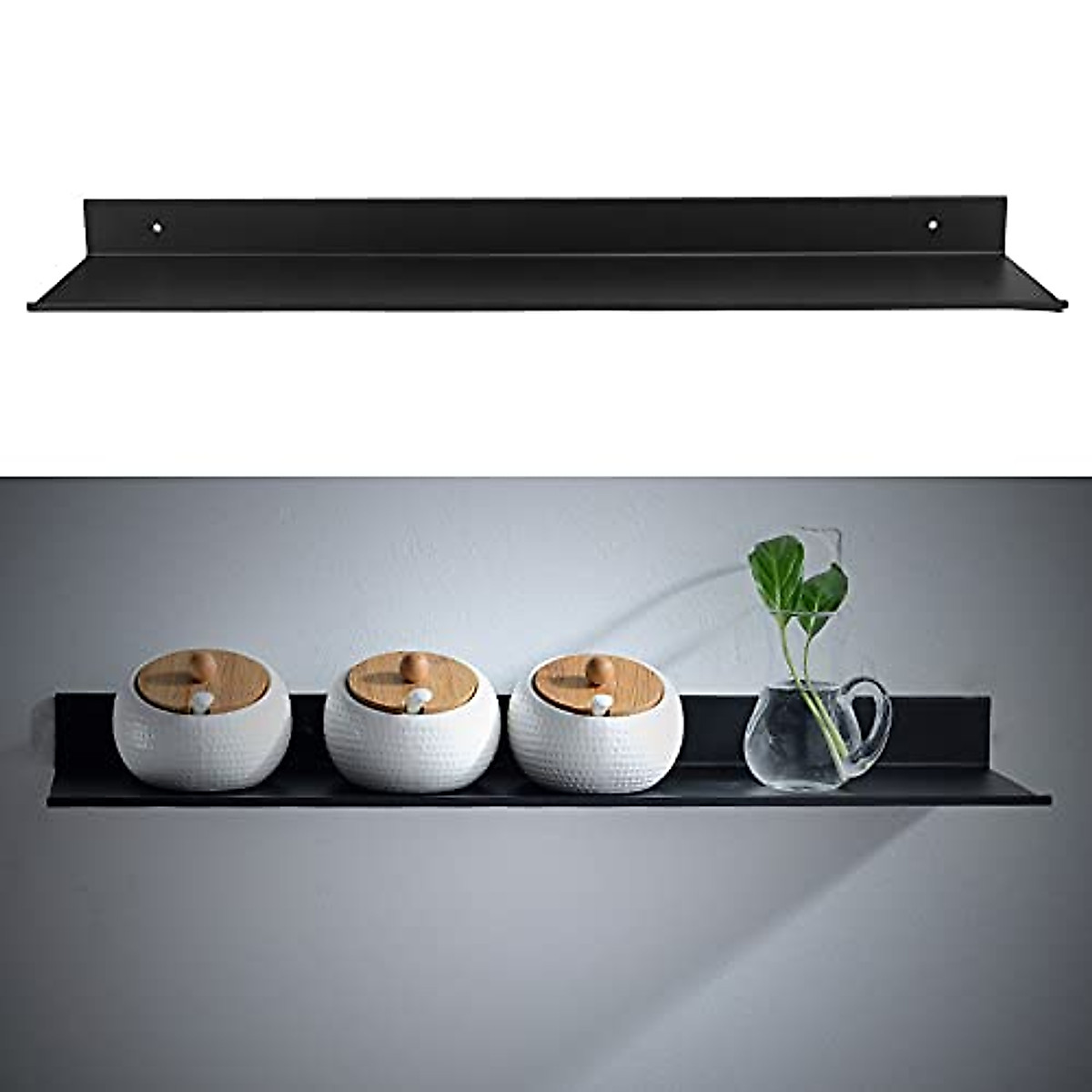 EBTOOLS Wall Shelves, Space Aluminum Wall Shelves, Floating Shelves for Decorations for Alarm Clocks, Plants, Speakers, Books, Wall Mount(60 cm)