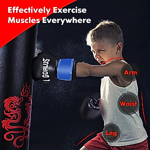 Goplus Punching Bag Set with Gloves, 22LBS/ 40LBS Filled Kick Boxing Bag, Rucksack, Jump Rope, Firm Hook, Heavy Bag for Kids Youth Adults MMA Training, Muay Thai, Krav MAGA, Taekwondo, Karate