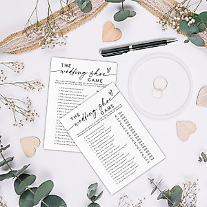 TPYEN Bridal Shower Game Cards - Wedding Shoe Game - 30 Minimalism Wedding Party Games Game Cards, Engagement Party Game, Modern Bridal Shower Party Favor & Decorations - A05