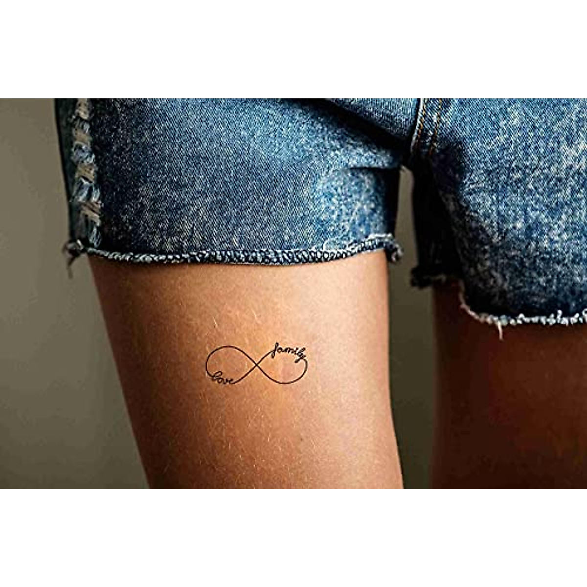 Dopetattoo 6 Sheets Temporary Tattoos Infinity Symbols Tattoo Love Family Temporary Tattoo Neck Arm Chest for Women Men Adults 3.7 X 3.7 Inch