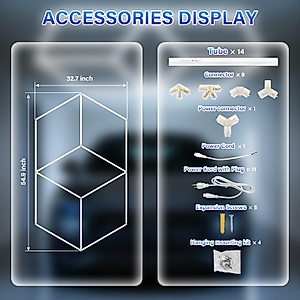 ALLYES Hexagon Garage Lights, LED Aluminum Hex Ceiling Lights, 8500LM 6500K 63W Super Bright Honeycomb LED Lights for Garage Gym Shop Barber Car Dealers