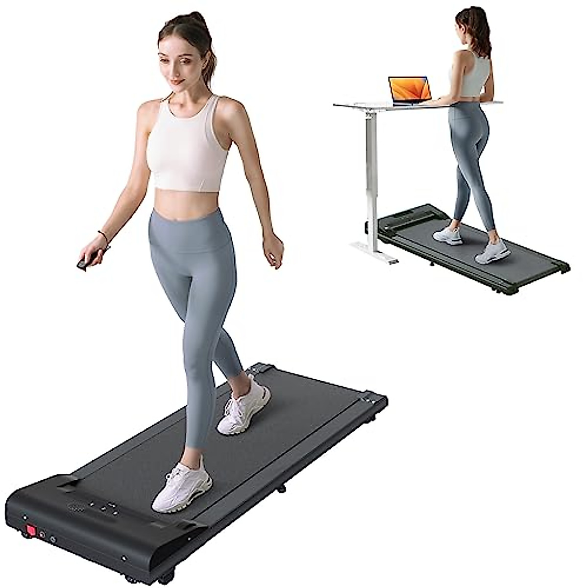 UMAY Walking Pad, Lightweight Small Under Desk Treadmill - Only 40 LBS, Portable Mini Treadmill for Home Office, Compact Walking Treadmill with Remote & APP Control