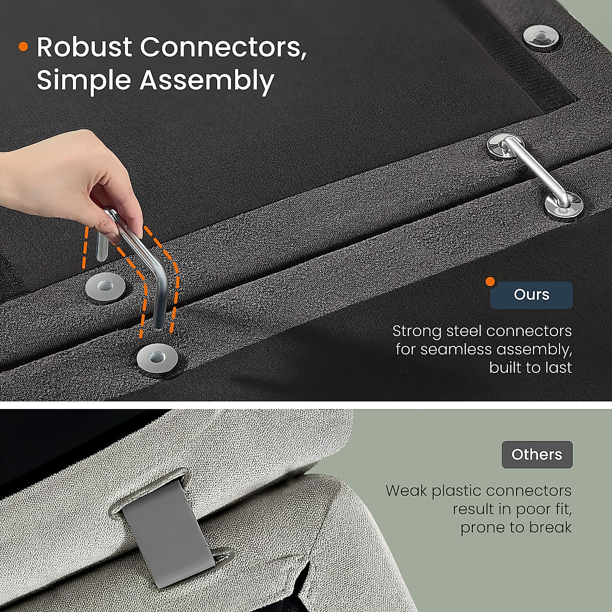 SONGMICS HOME Modular Sectional Sofa, Convertible 6-Seat U-Shaped Couch with Ottoman, Deep Seat, Sectional Couches for Living Room, Slate Gray ULCS064G01