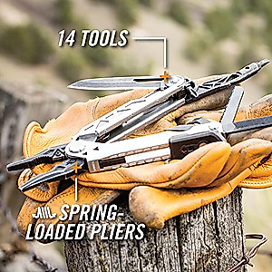 Gerber Gear 30-001194N Center-Drive Multitool with Bit Set, and Sheath, Silver/Black,Standard Bit Set