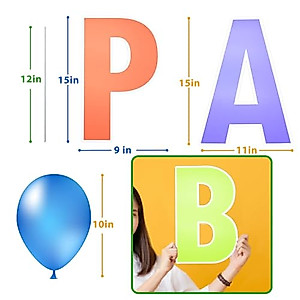 Happy Birthday Yard Sign with Stakes, Personalized Age Signs with 20 Number Stickers, Bright Rainbow Color, 15" Big Size