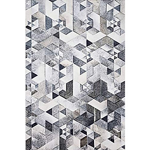 Loloi II Maddox Collection MAD-03 Grey/Ivory, Contemporary 5'-0" x 7'-6" Area Rug