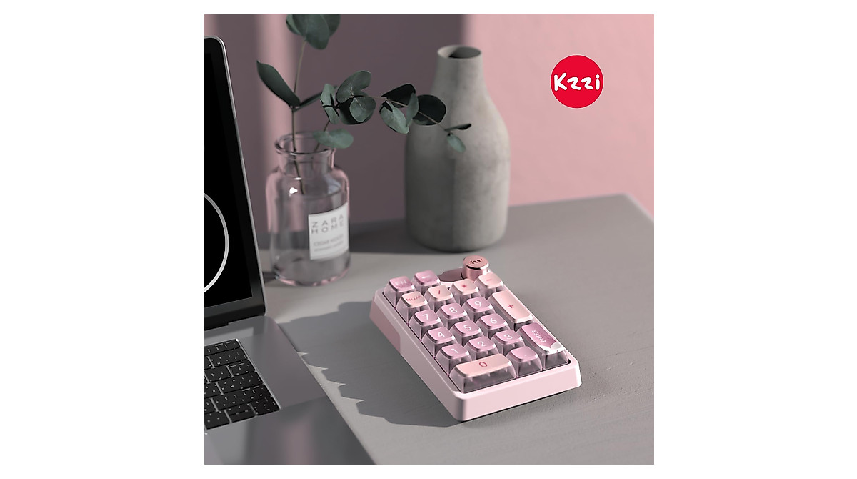 KZZI Bluetooth 5.0 Wireless Number Pad - Sakura Pink