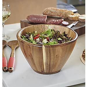 Servappetit Acacia Wood Large Serving Bowl - Made of Premium Acacia Wood - Salads, Fruits, Chips, Nachos, Bread and other Snacks
