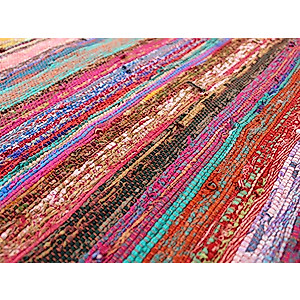 Handmade Braided Chindi Rug, Rag Rug, Area Rug, Carpet Rug, Runner Rug 3x5 Foot, 4x6 Foot, 5x7 Foot, Bed Room Rug (4x6 Foot)