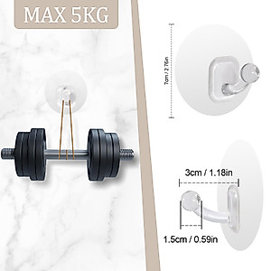 Uten Adhesive Hooks for Hanging 10 Pack, Heavy Duty Wall Hooks 11 lbs, Self Adhesive Waterproof Sticky Robe Towel Transparent Hooks for Home, Bathroom, Kitchen, Outdoor