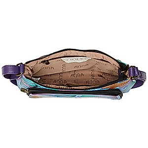 Anna by Anuschka womens Crossbody Organizer Bag - Genuine Leather, Tropical Safari, One Size US