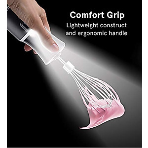 Gourmia GHB2360 12 Speed Illuminating Immersion Hand Blender with Turbo Mode - Comfortable Ergonomic Handle - Whisk Attachment Included - Integrated LED Spotlight - 300 Watt Motor - Black
