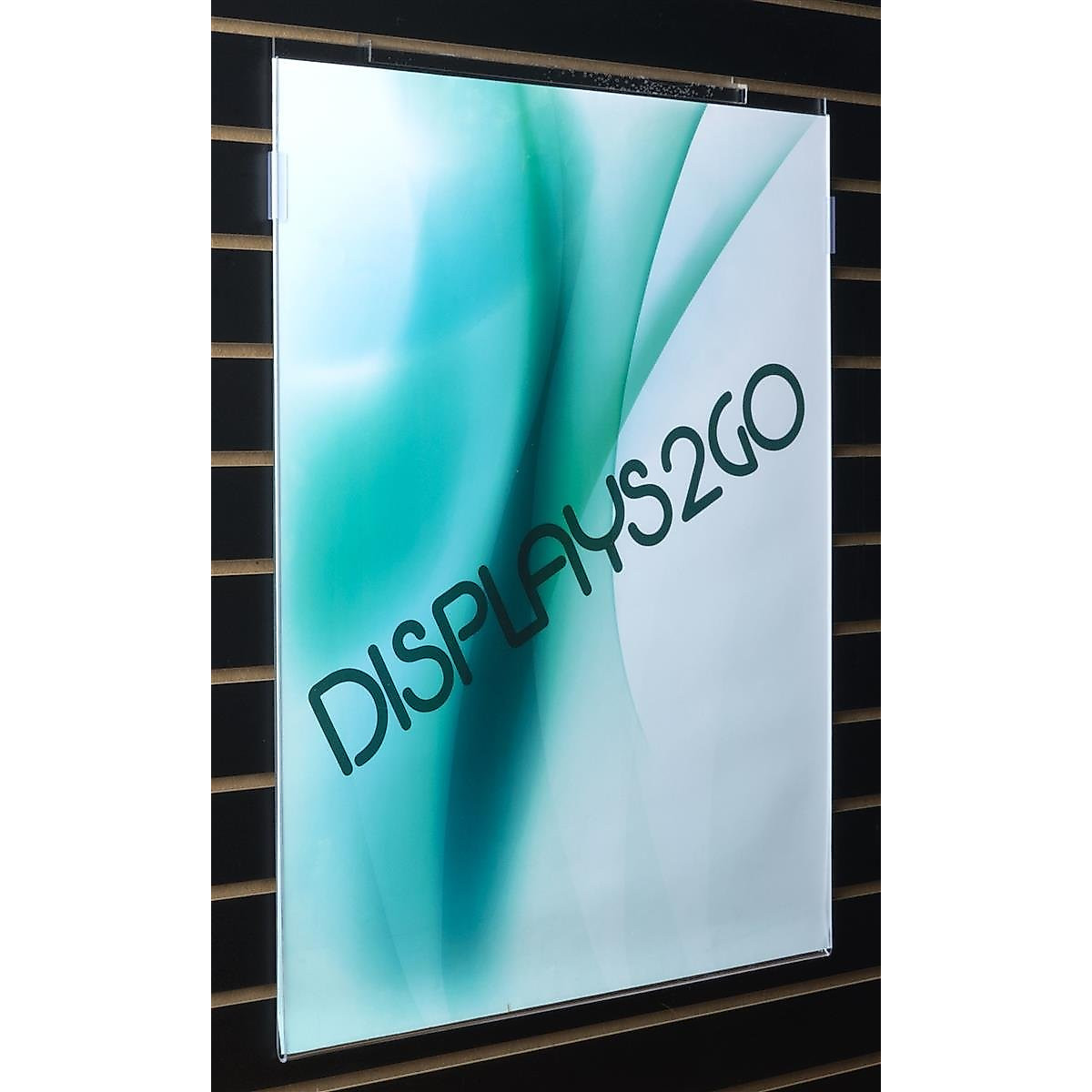 22 x 28 Clear Acrylic Poster Frame for Slatwall, Fits Most Slotted Wall Panels, Frameless Design