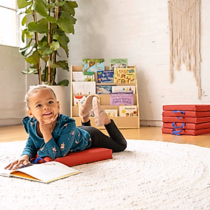 ECR4Kids SoftZone Floor Cushions, Square, Flexible Seating, Red, 6-Piece