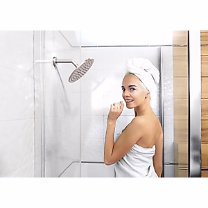 All Metal Hand Held Dual Shower Head Set, Brushed Nickel | Hand Held Shower Head Set, 8 Inch Rainfall and 3-Way Diverter