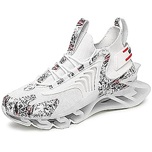 GJUYC Sneakers Shoes for Men Running Shoe Mens Trail Air Fashion Sport Man Athletic Men's Basketball Walking Casual Hiking Male White Size 10.5 Runner Breathable