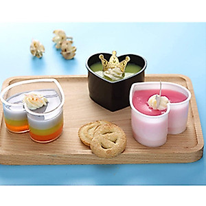 Qixivcom 20 Pack 5 Oz Heart Shaped Dessert Bowl Ice Cream Plastic Dessert Bowls Disposable Dessert Snack Bowl Sundae Bowls Tasting Sample Cup Reusable Salad Bowl Parfait Cups Serving Bowl for Party