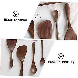 SWOOMEY Black Walnut Cutlery Set Suits for Kids Kits for Kids Kitchen Japanese Kids Suits Suit for Kids Bamboo Cooking Utensils Tools for Kids Wood Tools Wood Scoop Wooden Child Spoon